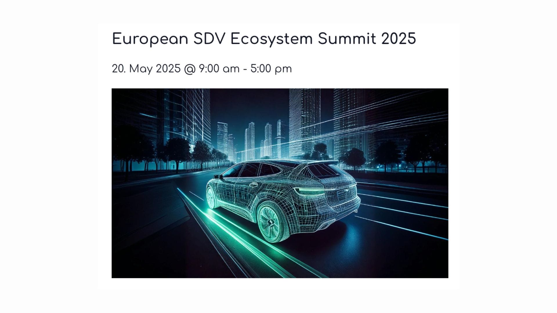 European SDV Ecosystem Summit 2025 - 2Zero Emission